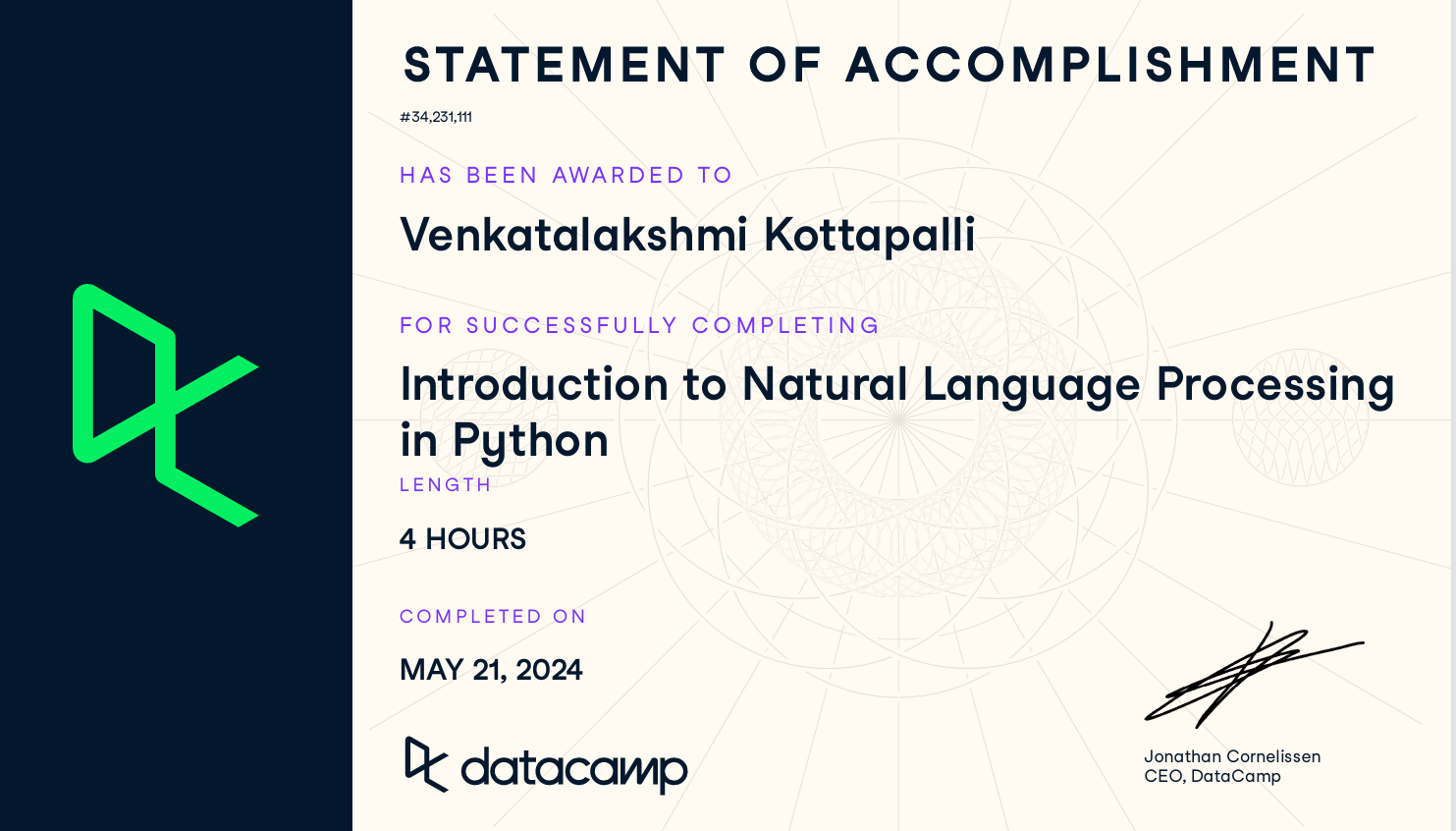 Venkatalakshmi Kottapalli Portfolio